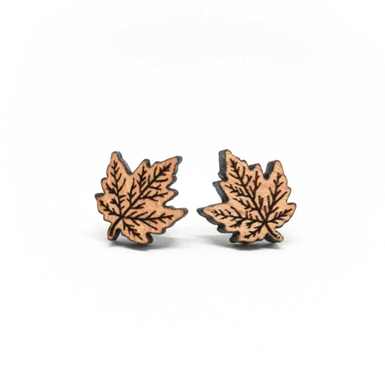 Clous d'oreilles en bois Hoja - Bijoux en bois suisse